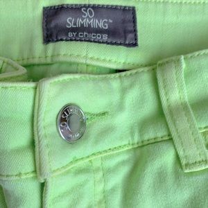 Chico's | Jeans | Chicos Lime Green Capris Jeans | Poshmark
